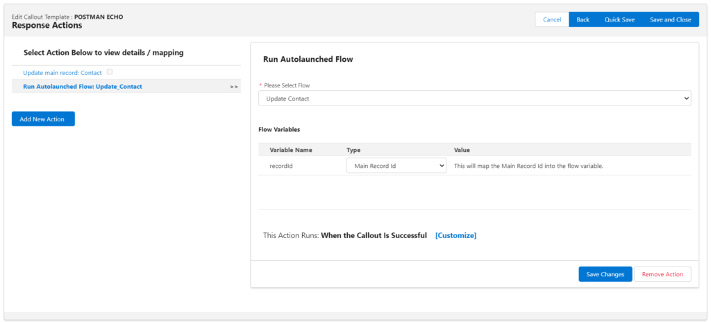 Step 5: Callout Template Response Actions (Old Interface) - Declarative ...