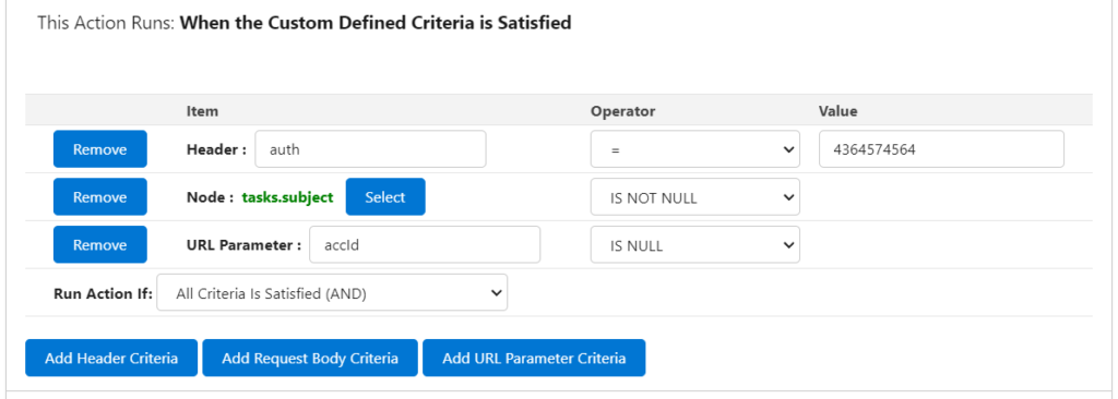 Step 3: Inbound Template Actions (Old Interface) - Declarative Webhooks User Guide