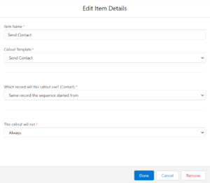 Step 2: Callout Sequence Items - Declarative Webhooks User Guide